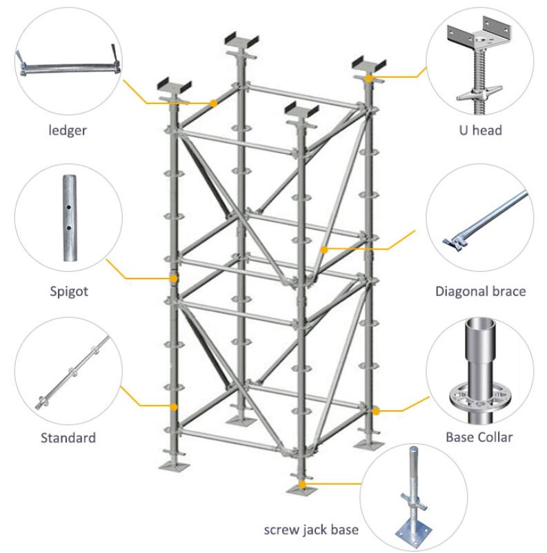 Ringlock Scaffolding Diagonal Brace Andamio Multidireccional Diagonales Para Construccion WUFANG